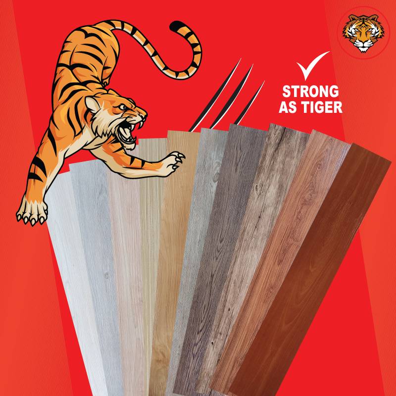 [KEPING] TIGER 2MM VINYL FLOORING SELF ADHESIVE 36pcs 54sqft Sticker ...