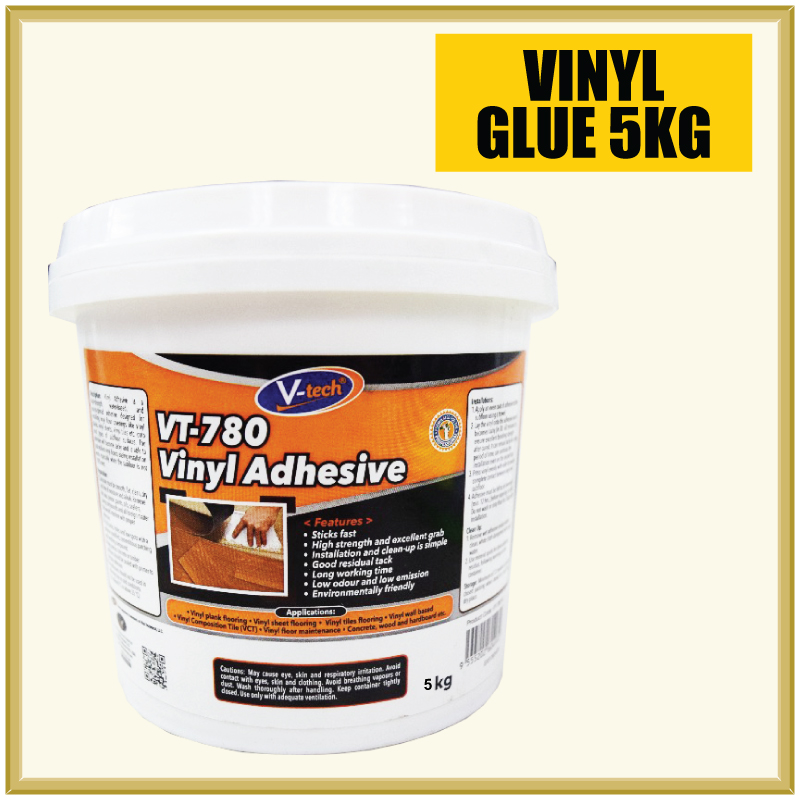 VT-780 VYNIL ADHESIVE GLUE 5KG/GAM LANTAI/FLOORING GLUE/MULTIPURPOSE ...