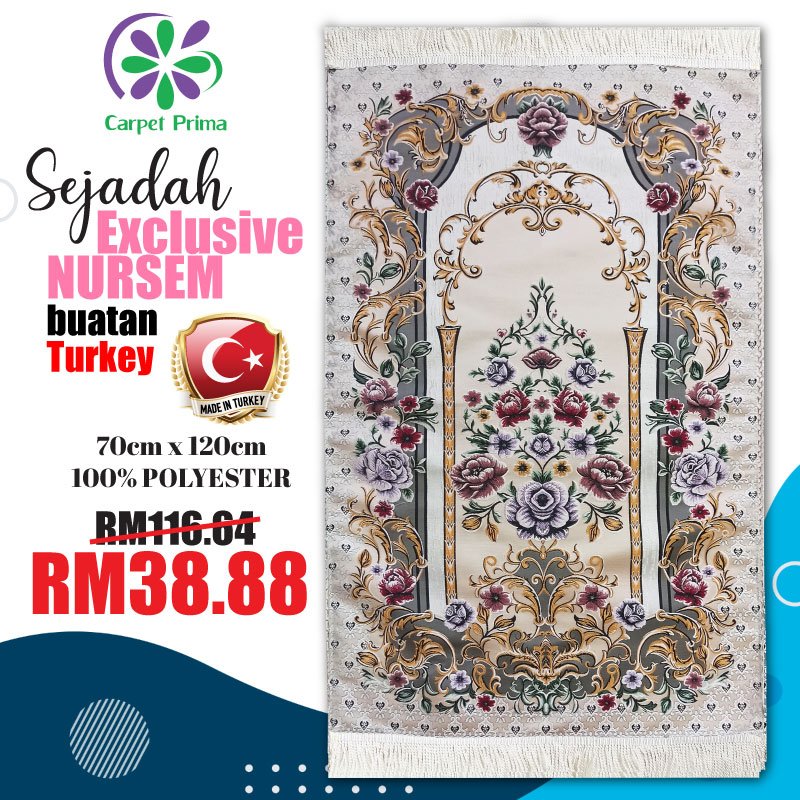 SEJADAH EXCLUSIVE NURSEM BUATAN TURKEY 70X120 MADE IN TURKEY/PRAYER MAT ...