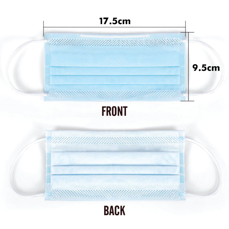 FACE MASK PREMIUM BLUE 3ply (50 PCS) NO BOX