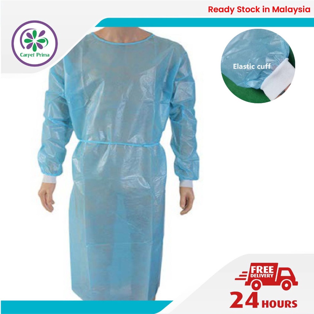 Carton Non Woven Isolation Gown PE Coated PP 100% Water Resistant PPE